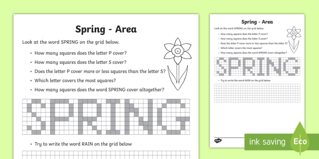 Spring Area Worksheet / Worksheet (teacher made)