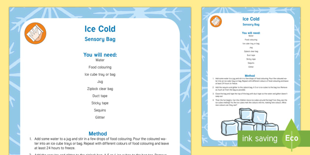 Ice Cold Concept Sensory Bag (teacher made)