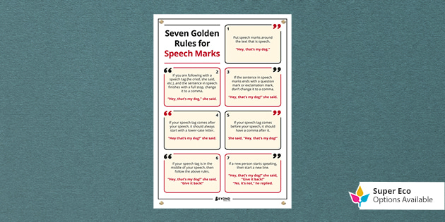Using Speech Marks Display Poster | KS3 English | Beyond