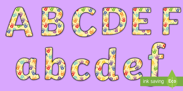 Size Editable Handprint Display Lettering (teacher made)