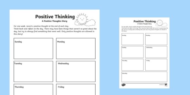 FREE! - Positive Thoughts Diary (teacher made)
