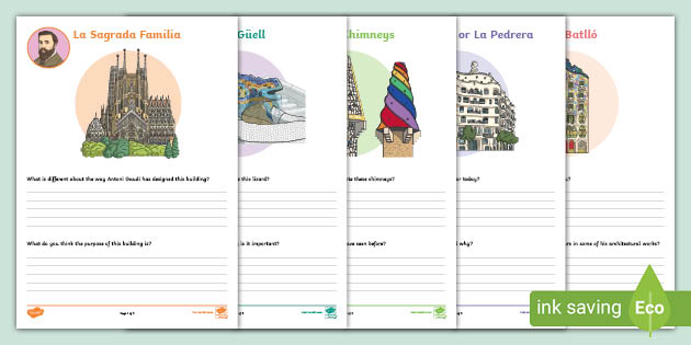 Architecture of Antoni Gaudi Activity Sheets (teacher made)
