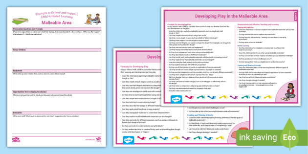 EYFS Malleable Area Developing Child-Initiated Learning Resource Pack