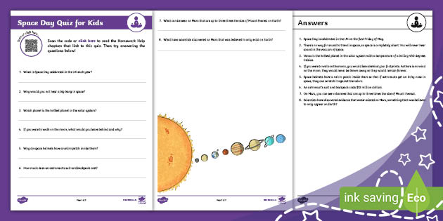 Space Day Quiz for Kids