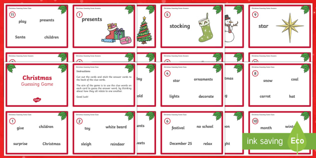 Christmas Guessing Game - Christmas USA, inference, guessing