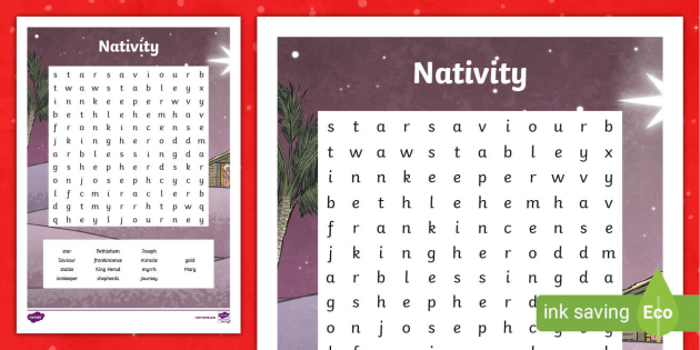 KS2 Nativity Word Search