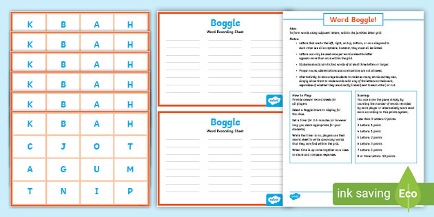 Boggle Spelling Activity | Primary English Resources