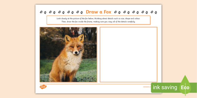 * NEW * Draw a Fox Art Activity (teacher made)