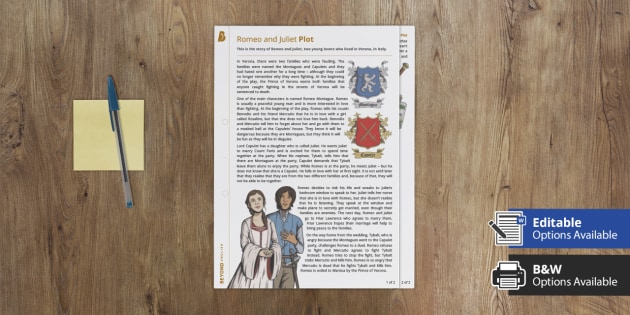 Romeo and Juliet Plots | twinkl.co.uk
