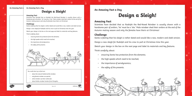 Design A Santa Sleigh Template Activity - Christmas