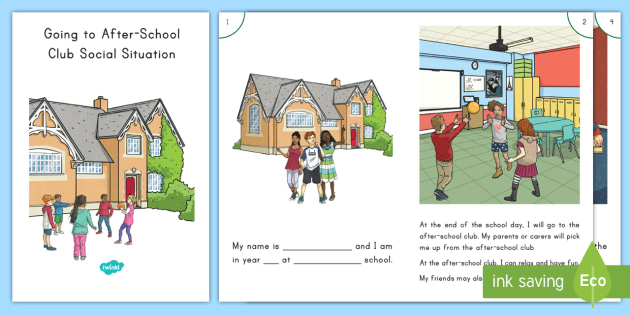 Attending After-School Clubs Social Situations - social story