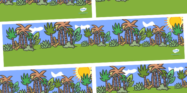 Jungle Animal Themed Small World Background - walking through the jungle