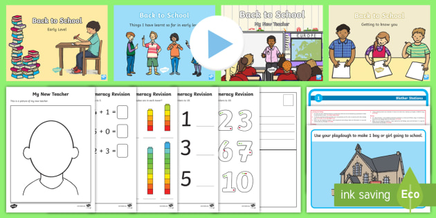 Back to School Early Level Resource Pack (teacher made)