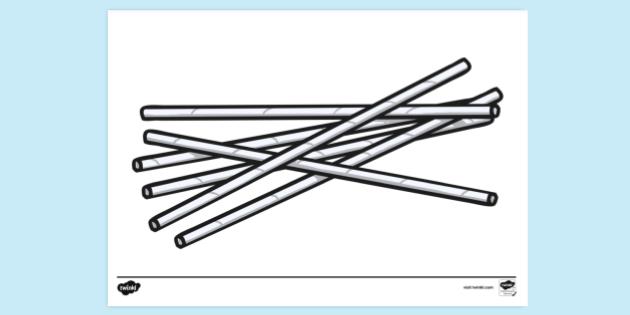 Art Straws Colouring Sheet | Colouring Pages