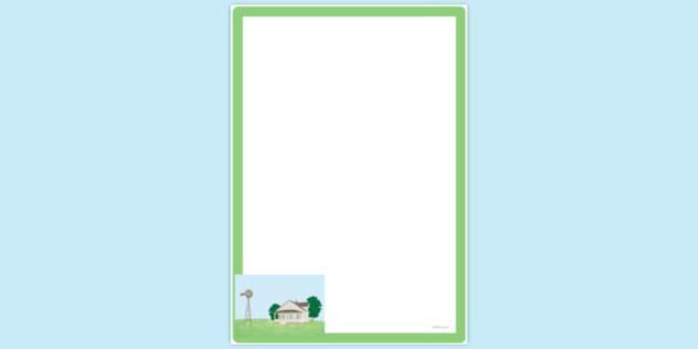 FREE! - Simple Blank House and Windmill Page Border | Twinkl