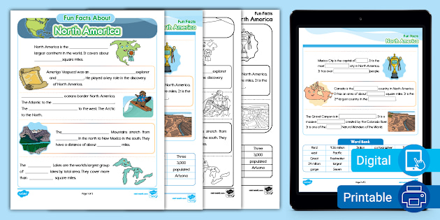 North America Worksheets Facts History Geography Ecosystems