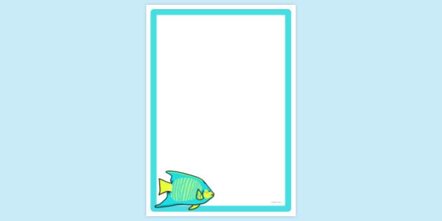 FREE! - Simple Blank Fish Page Border | Page Borders | Twinkl