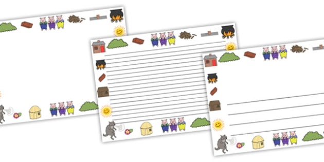 FREE! - The Three Little Pigs Page Borders (Landscape)