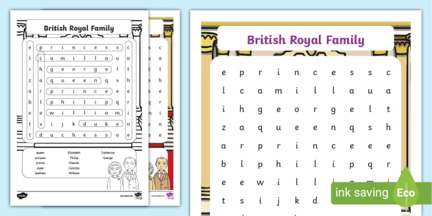 KS1 British Royal Family Wordsearch (Teacher-Made)