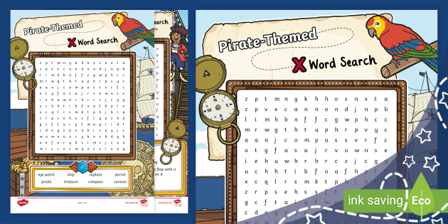Pirate-Themed Word Searches (Ages 5 - 7) (teacher made)