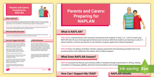 Parents and Carers: Prepare for NAPLAN (teacher made)