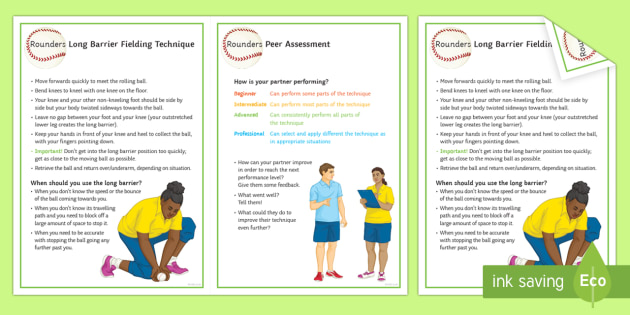 Rounders Long Barrier Techniques Card (teacher made)