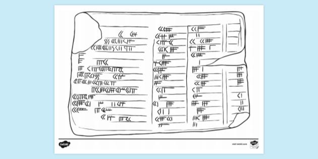 FREE! - Hieroglyphs with Mathematics | Colouring Sheet | Twinkl