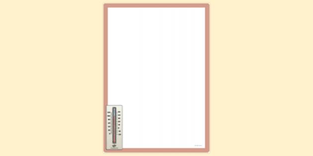FREE! - Simple Blank Hot Thermometer Page Border| Twinkl