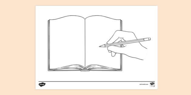 FREE! - Student Writing in a Book Colouring | Colouring Sheets