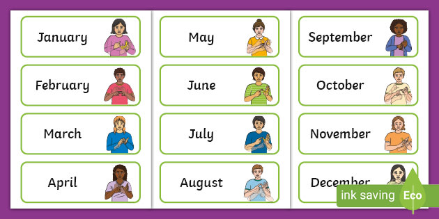 Bsl Months Of The Year Flashcards Teacher Made