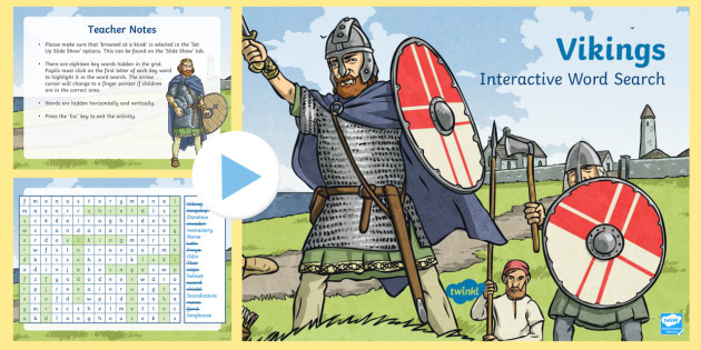 Vikings Interactive Word Search (teacher made)