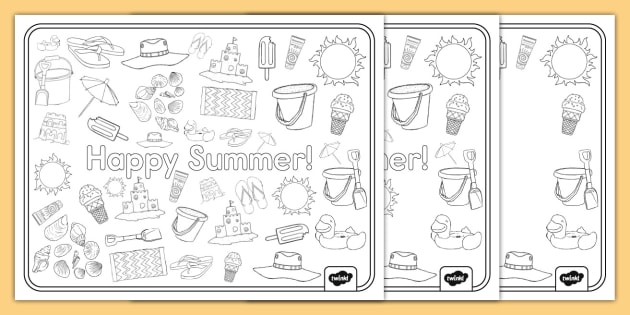 coloring book pages for summer