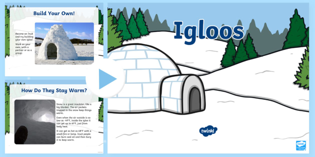 Igloos Informational PowerPoint - PowerPoint, polar, igloo