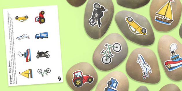 Transport Story Stone Image Cut Outs - transport, story stone