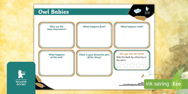 Owl Babies Book Review Writing Frame