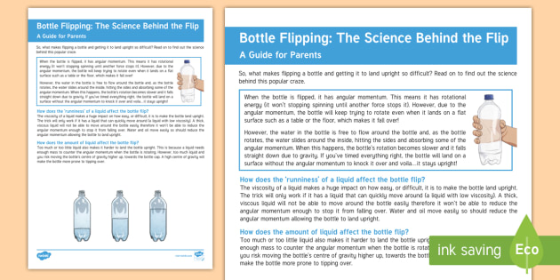 Bottle Flipping: The Science Behind the Flip Parent and Carer Information
