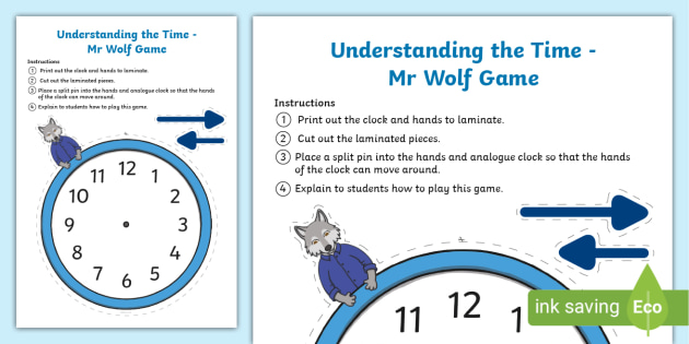 Understanding the Time - Mr. Wolf Game (teacher made)