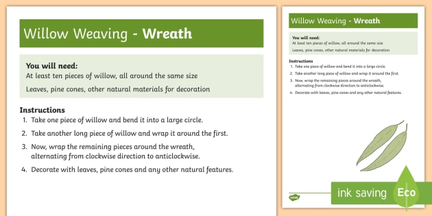 Willow Weaving Wreath Activity (teacher made)
