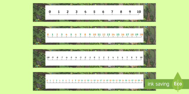 Rainforest Themed Number Lines Pack Up to 30 (teacher made)