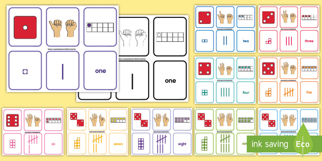 Representing Numbers Matching Cards: 1 - 10