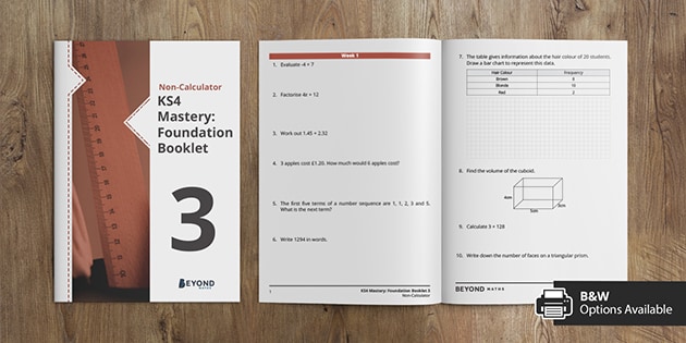 GCSE Maths Foundation Revision Booklet 3 KS4 Maths gcse-maths-foundation-revision-booklet-3-ks4-maths