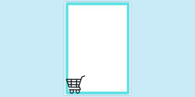 FREE! - Simple Blank Shopping Cart Symbol Page Border | Twinkl