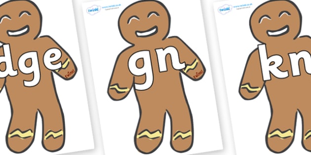 Silent Letters on Gingerbread Men (teacher made)