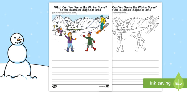 Winter Scene Writing Stimulus Picture English/Romanian - Winter Scene ...