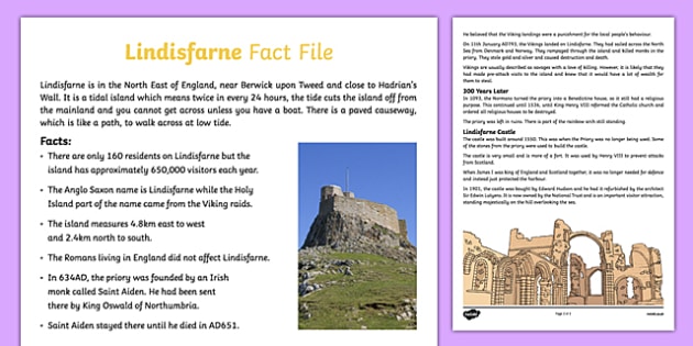 Lindisfarne Fact File (teacher made)