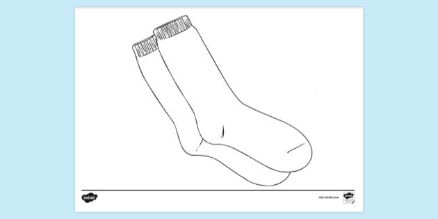 FREE! - Socks Colouring | Colouring Sheets | Twinkl Resources