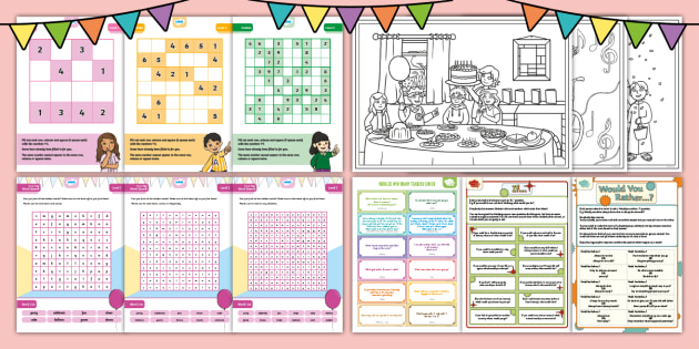 Dinner Table Activities - Printables | Twinkl Party