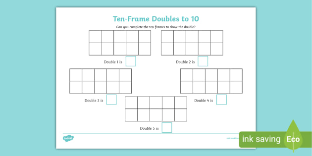 👉 Ten-Frame Doubles to 10 Activity Sheet (teacher made)