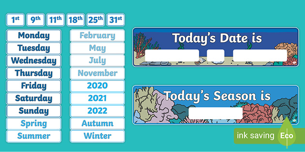 Ocean Calendar (teacher made)