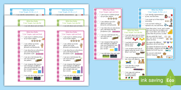 EYFS 'I Can' Target Bookmark: White Rose Maths Autumn Term